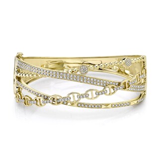 Shy Creation Diamond Bangle Bracelet 1-1/2 ct tw Round 14K Yellow Gold SC55021370ZS | Jared