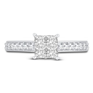 Diamond Engagement Ring 7/8 ct tw Princess/Round 14K White Gold | Jared