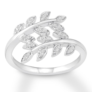 Leaf Deconstructed Ring 1/8 ct tw Diamonds 10K White Gold | Jared