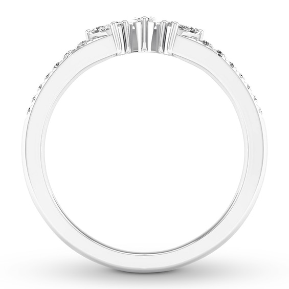 Diamond Contour Ring 1/3 ct tw Marquise/Round 14K White Gold | Wraps ...