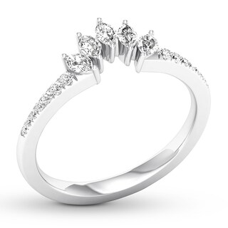 Diamond Contour Ring 1/3 ct tw Marquise/Round 14K White Gold | Jared