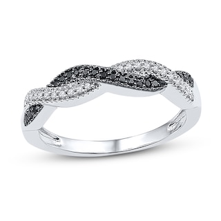 Black/White Diamond Ring 1/6 ct tw Sterling Silver | Jared