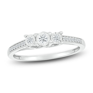 3-Stone Fashion Ring 1/6 ct tw Diamonds Sterling Silver | Jared