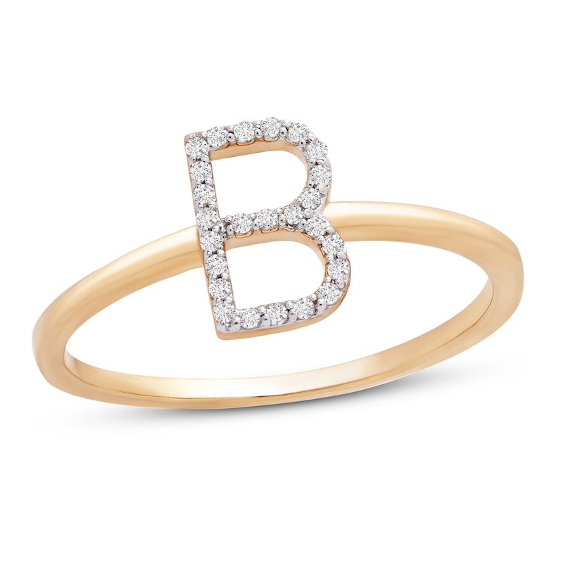 B Letter In Gold Ring