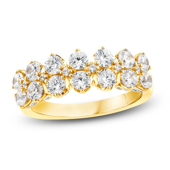 Diamond Double Row Ring 1-1/2 ct tw Round 14K Yellow Gold | Jared