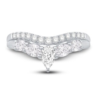 Diamond Contour Band 7/8 ct tw Round/Pear /Oval 14K White Gold | Jared