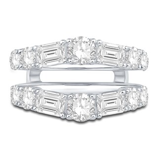 Diamond Enhancer Ring 3-1/2 ct tw Round/Emerald 14K White Gold | Jared