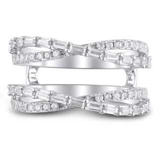 Diamond Enhancer Ring 1 ct tw Round/Baguette 14K White Gold | Jared