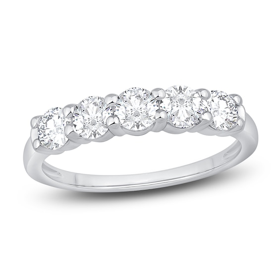 Diamond 5-Stone Anniversary Band 1 ct tw Round 14K White Gold | Jared