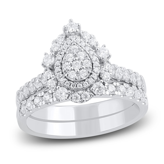 Pear-Shaped Diamond Bridal Set 1 ct tw 14K White Gold | Jared