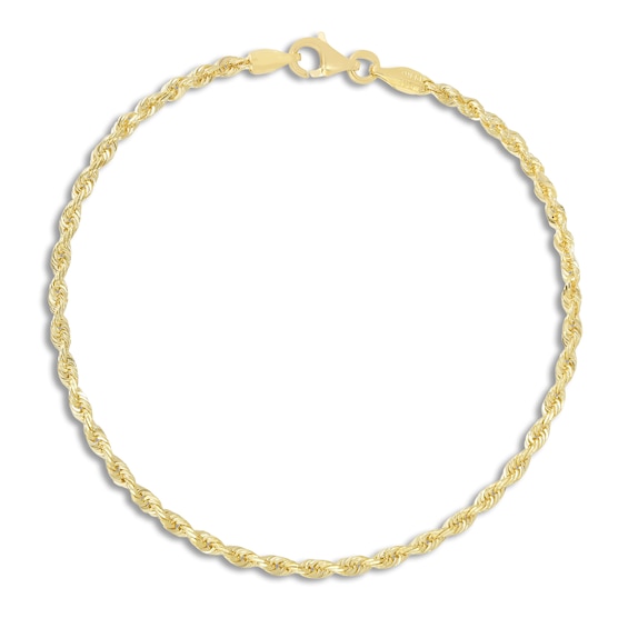 Diamond-Cut Rope Chain Anklet 14K Yellow Gold 10" | Jared
