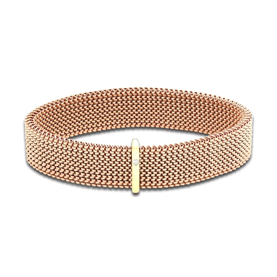 ZYDO Rose Stretch Bracelet 18K Yellow Gold/Stainless Steel 6.5" | Jared