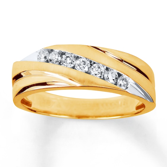 Men's Diamond Anniversary Ring 1/4 ct tw Round 14K Yellow Gold | Jared