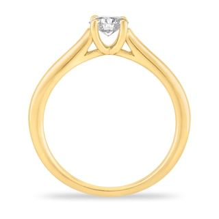 Diamond Solitaire Engagement Ring 1 ct tw Oval-cut 14K Yellow Gold (I2 ...
