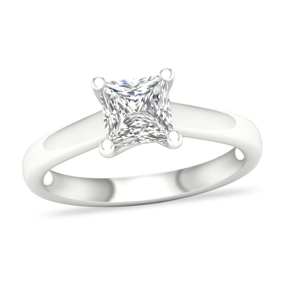 Diamond Solitaire Ring 1-1/4 ct tw Princess-cut 14K White Gold (I1/I ...