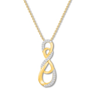 Diamond Infinity Necklace 1/10 carat tw 10K Yellow Gold | Jared