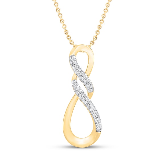 Diamond Infinity Necklace 1/15 ct tw 10K Yellow Gold | Jared