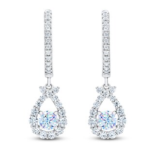 THE LEO First Light Diamond Drop Earrings 1-1/8 ct tw 14K White Gold ...