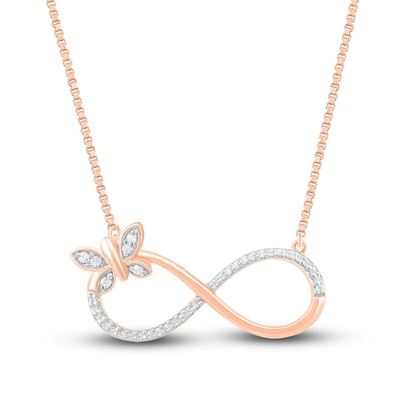 Diamond Infinity Necklace 1/15 ct tw Round 10K Rose Gold | Jared