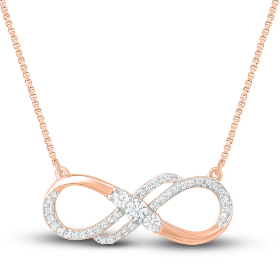 Diamond Infinity Necklace 1/6 ct tw Round 10K Rose Gold | Jared