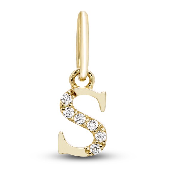 Initial S Necklace Charm Diamond Accents 10K Yellow Gold | Jared