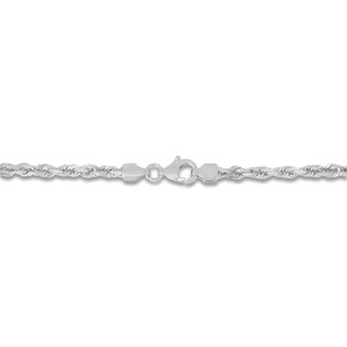 Solid Diamond-Cut Rope Chain Necklace 14K White Gold 22" 3.0mm | Jared