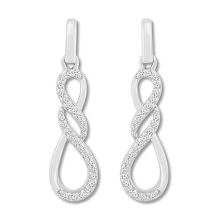 Diamond Infinity Earrings 1/6 ct tw Round 10K White Gold | Jared