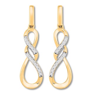 Diamond Infinity Earrings 1/20 ct tw 10K Yellow Gold | Jared