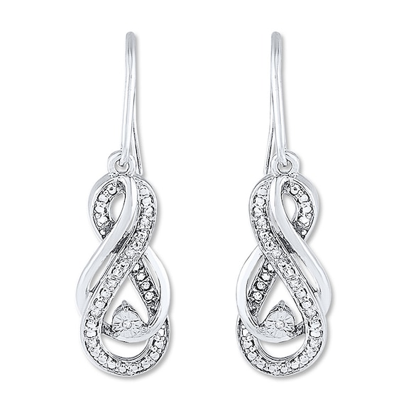 Diamond Infinity Earrings 1/15 ct tw Round-cut Sterling Silver | Jared