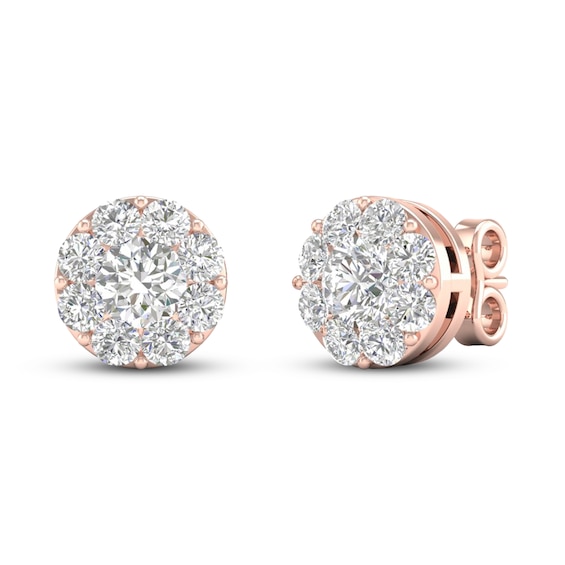 Diamond Stud Earrings 1 1/2 ct tw Round 14K Rose Gold | Jared