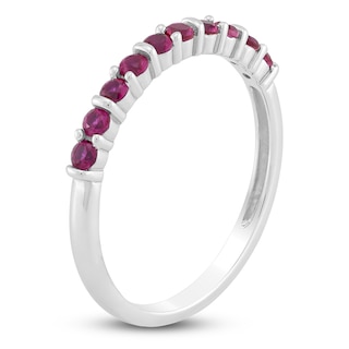 Lab-Created Ruby Stackable Ring 10K White Gold | Jared