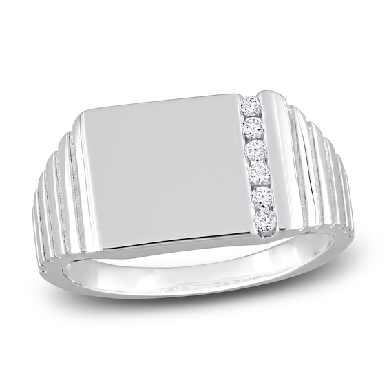 Men's Diamond Ring 1/10 ct tw Round Sterling Silver | Jared