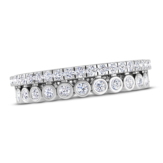 Diamond Bezel Double Row Ring 3/8 ct tw Round 14K White Gold | Jared