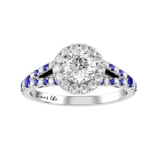 Diamond and Sapphire Engagement Ring 5/8 ct tw 10K White Gold | Jared