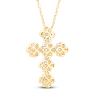 Diamond Clover Cross Necklace 3/4 ct tw 10K Yellow Gold | Jared