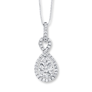 Infinity Necklace 3/4 ct tw Diamonds 14K White Gold | Jared