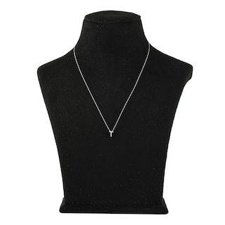 Diamond Initial T Necklace 1/20 ct tw Round 10K White Gold | Jared