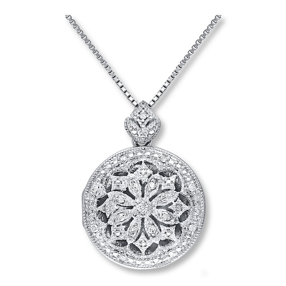 Locket Necklace 1/10 ct tw Diamonds Sterling Silver | Jared
