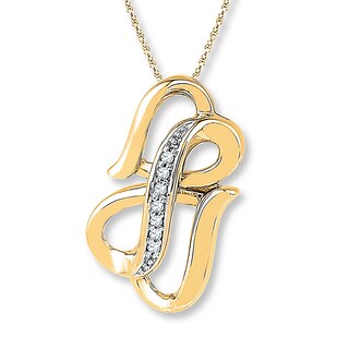 Heart/Infinity Necklace Diamond Accents 10K Yellow Gold | Jared