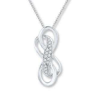 Double Infinity Necklace 1/10 ct tw Diamonds Sterling Silver | Jared