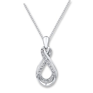 Diamond Infinity Necklace 1/20 ct tw Round Sterling Silver | Jared