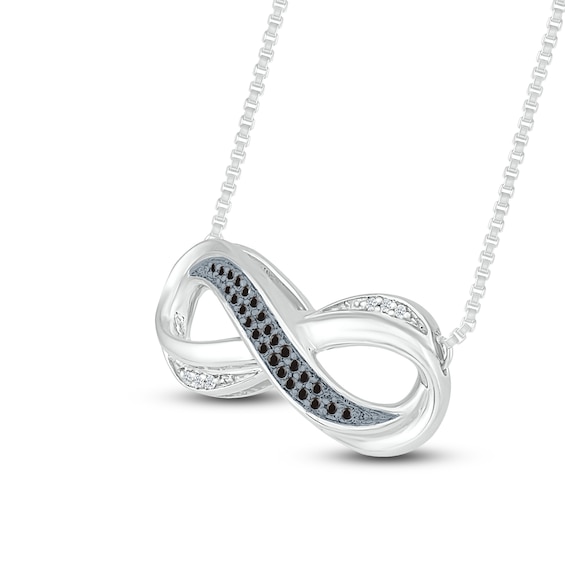 Black/White Diamond Infinity Necklace 1/10 cttw Sterling Silver | Jared