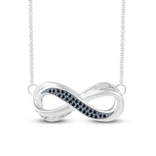 Black/White Diamond Infinity Necklace 1/10 cttw Sterling Silver | Jared