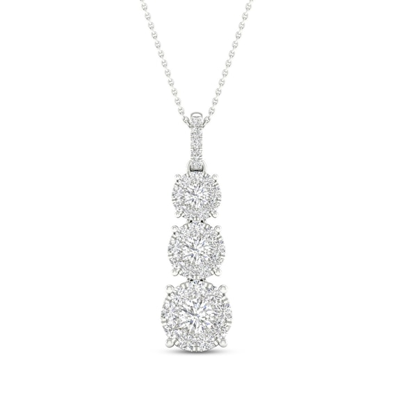 Diamond 3-Stone Necklace 1 ct tw Round 10K White Gold | Jared