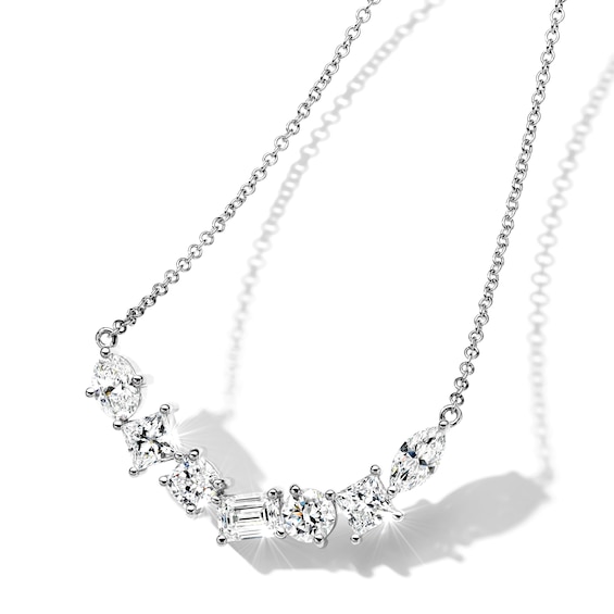 Jared Atelier Diamond Necklace 4-3/8 ct tw Round/Cushion/ Oval/Emerald ...