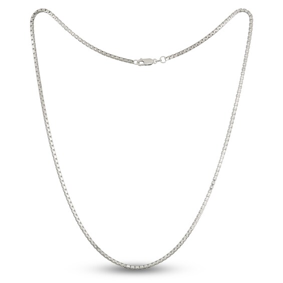 Solid Box Chain Necklace 14K White Gold 22" 2.35mm | Jared