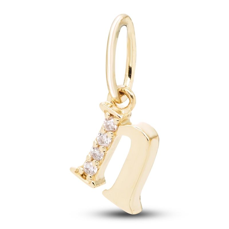 Diamond Accent Letter N Charm 10K Yellow Gold | Jared