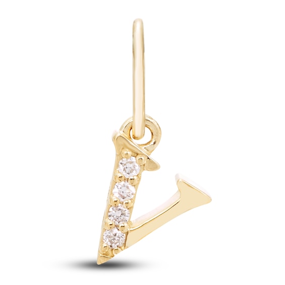 Diamond Accent Letter V Charm 10K Yellow Gold | Jared