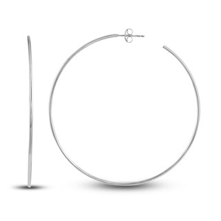 Round Wire Hoop Earrings 14K White Gold 60mm | Jared