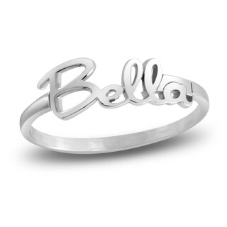 High-Polish Personalized Name Ring 10K White Gold | Jared